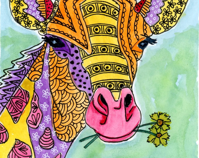 Giraffe - Art Print - Etsy