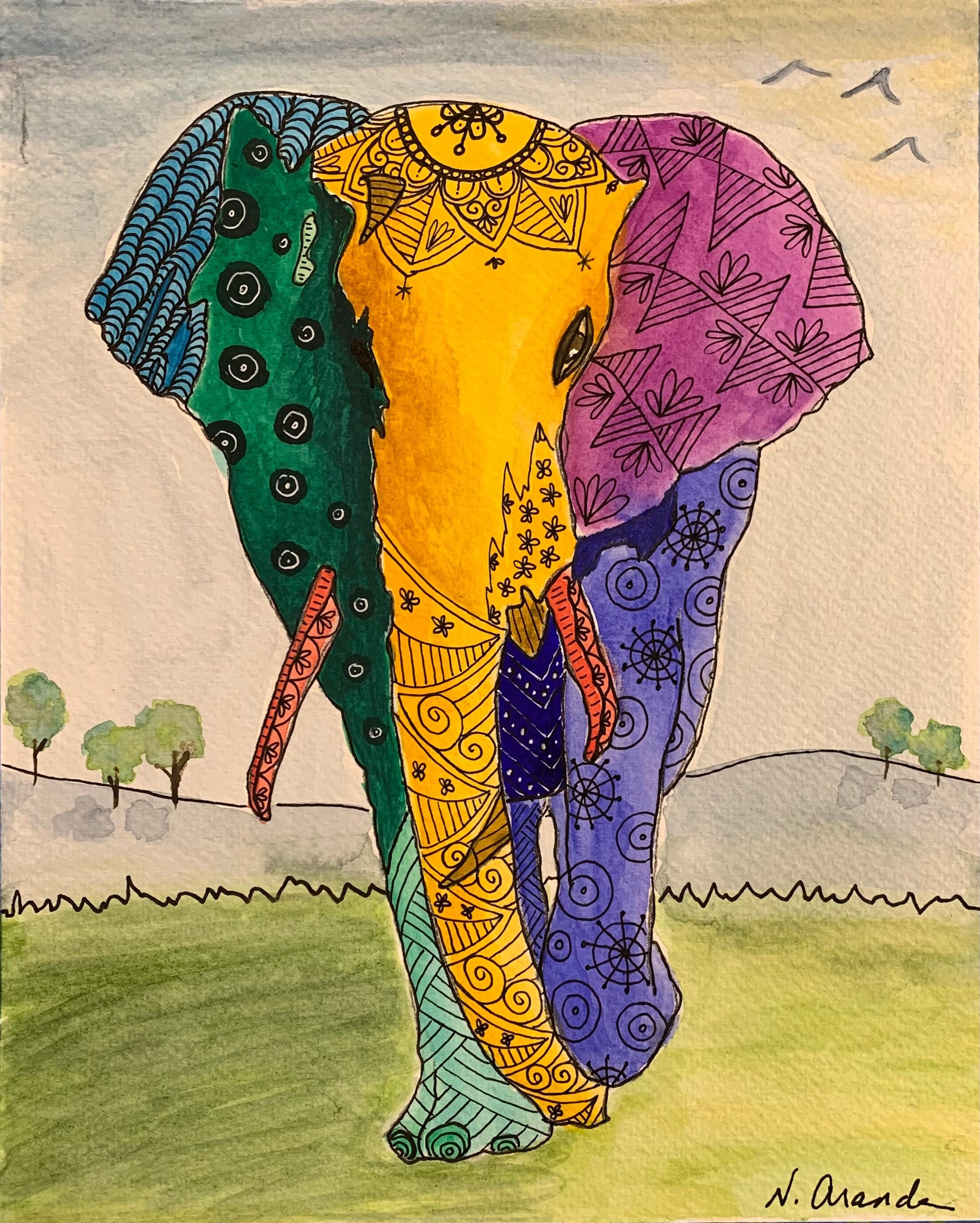 Elephant - Art Print - Etsy