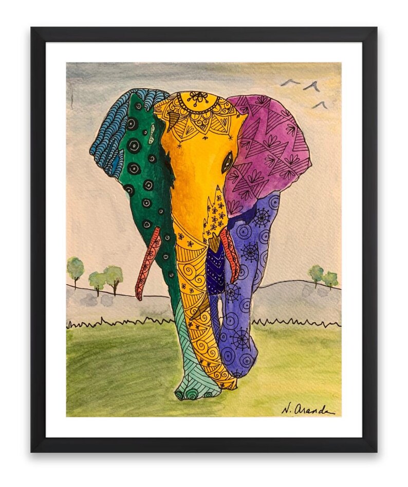 Elephant - Art Print - Etsy