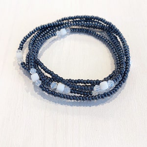 Lunar Eclipse Beaded Stretch Wrap Bracelet - Necklace - Stackable ...