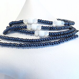 Lunar Eclipse Beaded Stretch Wrap Bracelet - Necklace - Stackable ...