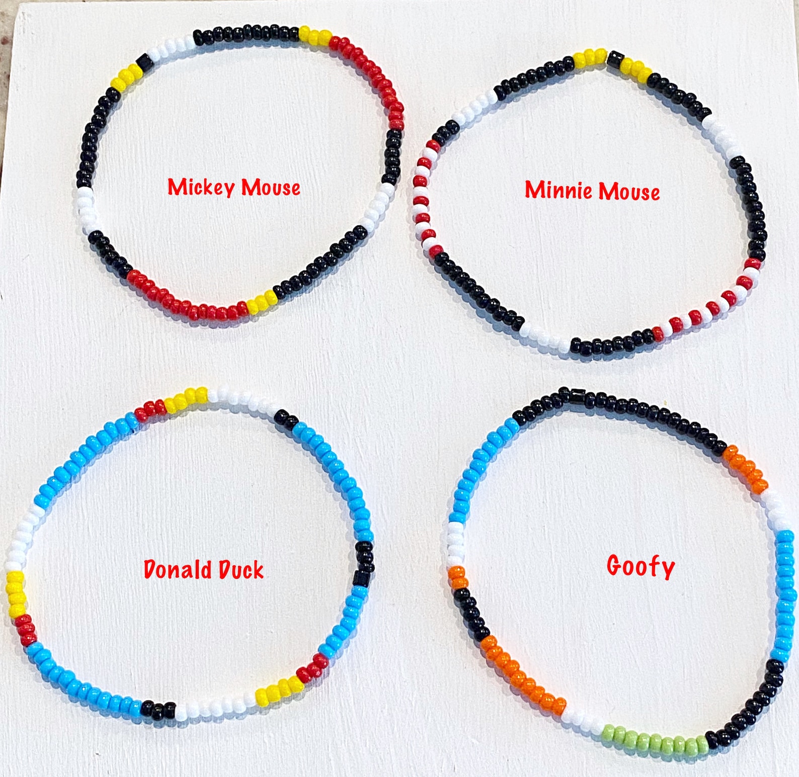 Disney Inspired Character Individual Beaded Bracelet Set - Etsy