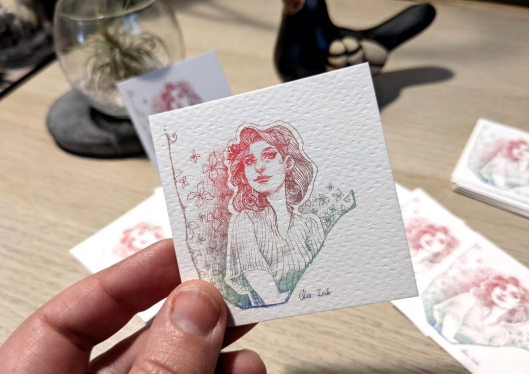 Mini Ex-libris flowers Textured Paper_ PRINTS, Illustration, Decoration ...