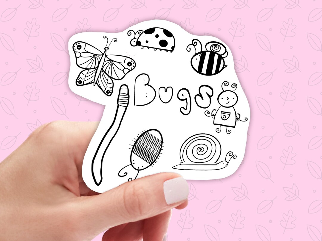 Bugs Hand-drawn Vinyl Sticker, Bug Sticker, Pixie Sticker, Fairy ...