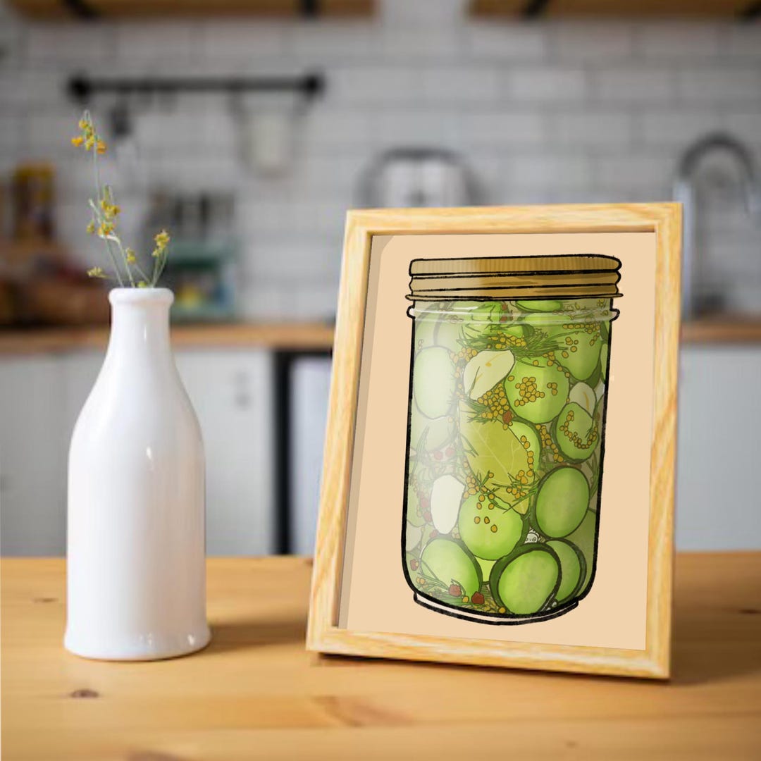 In a Pickle | Fairy Print, Pickle Print, Cozy Print, Goblincore Print ...
