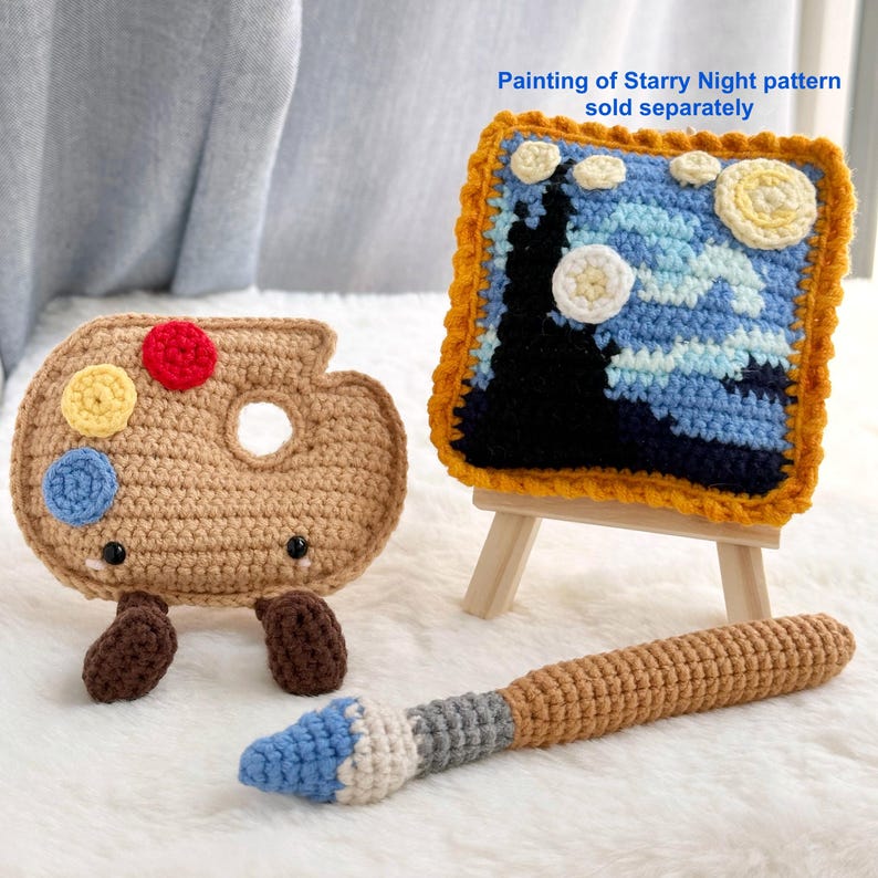 Crochet Paint Palette & Paintbrush Amigurumi Pattern (digital PDF ...