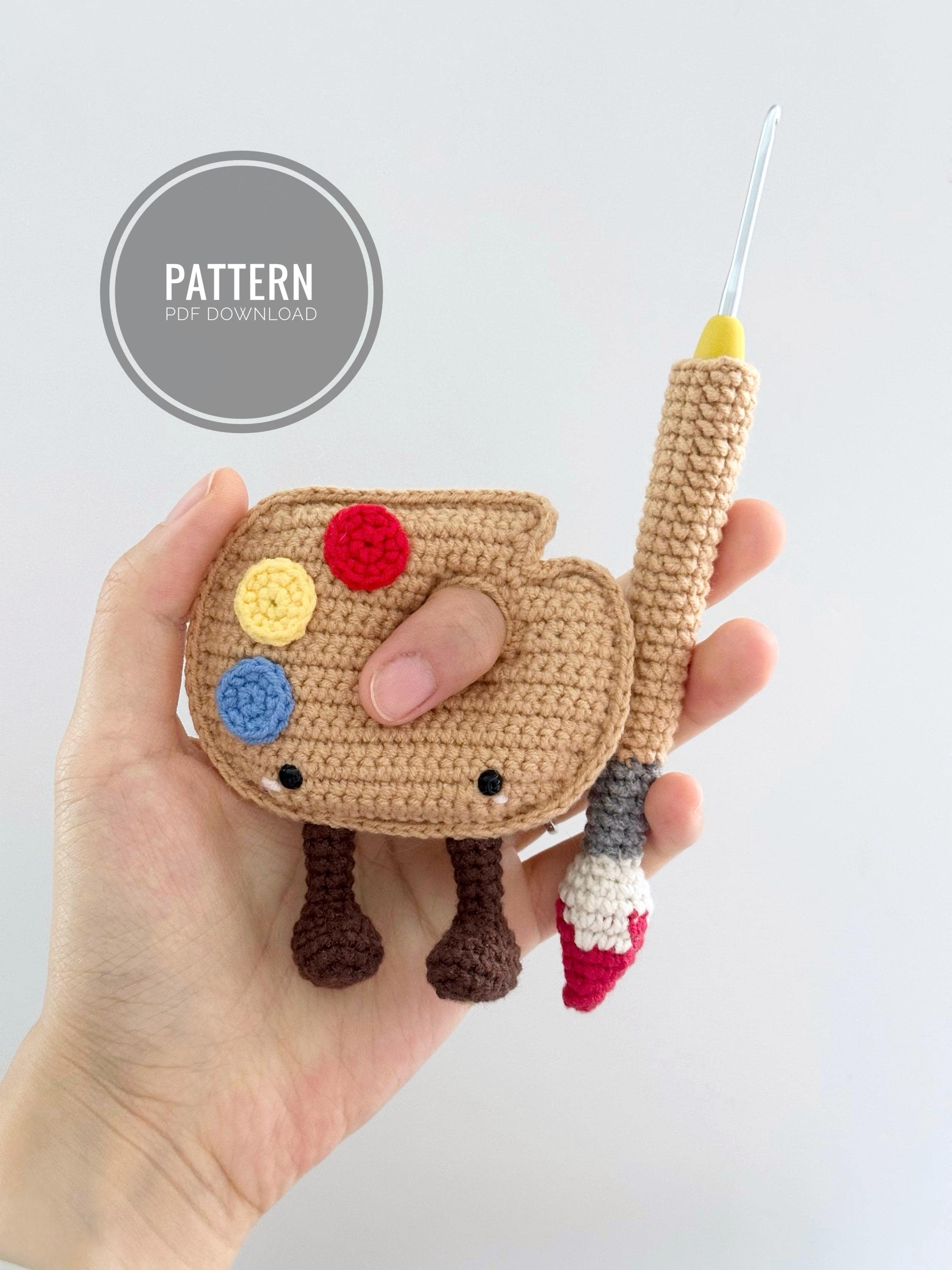 Crochet Paint Palette & Paintbrush Amigurumi Pattern (digital PDF ...
