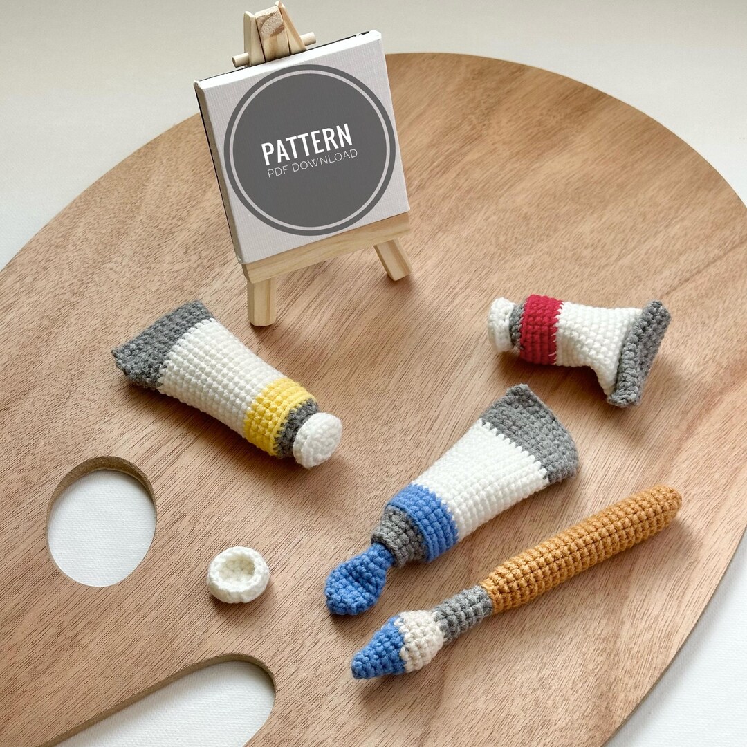 Crochet Paint Tube & Paintbrush Amigurumi Pattern (digital PDF) - Etsy