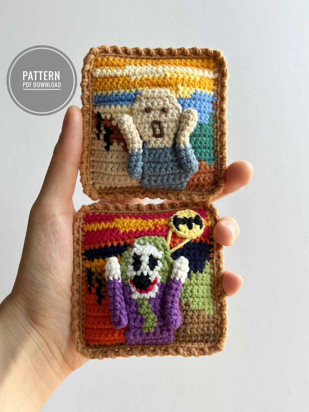 Crochet Pattern - Painting of the Scream and Joker - Digital Pattern ...