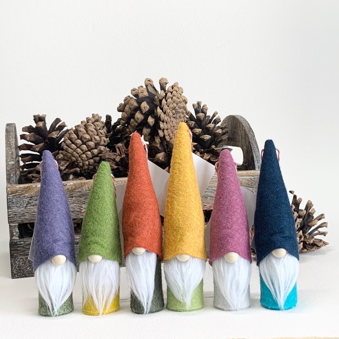 Mini-gnome Decoration, Wool Felt, Muted Jewel Tones Home Decor (M4) - Etsy