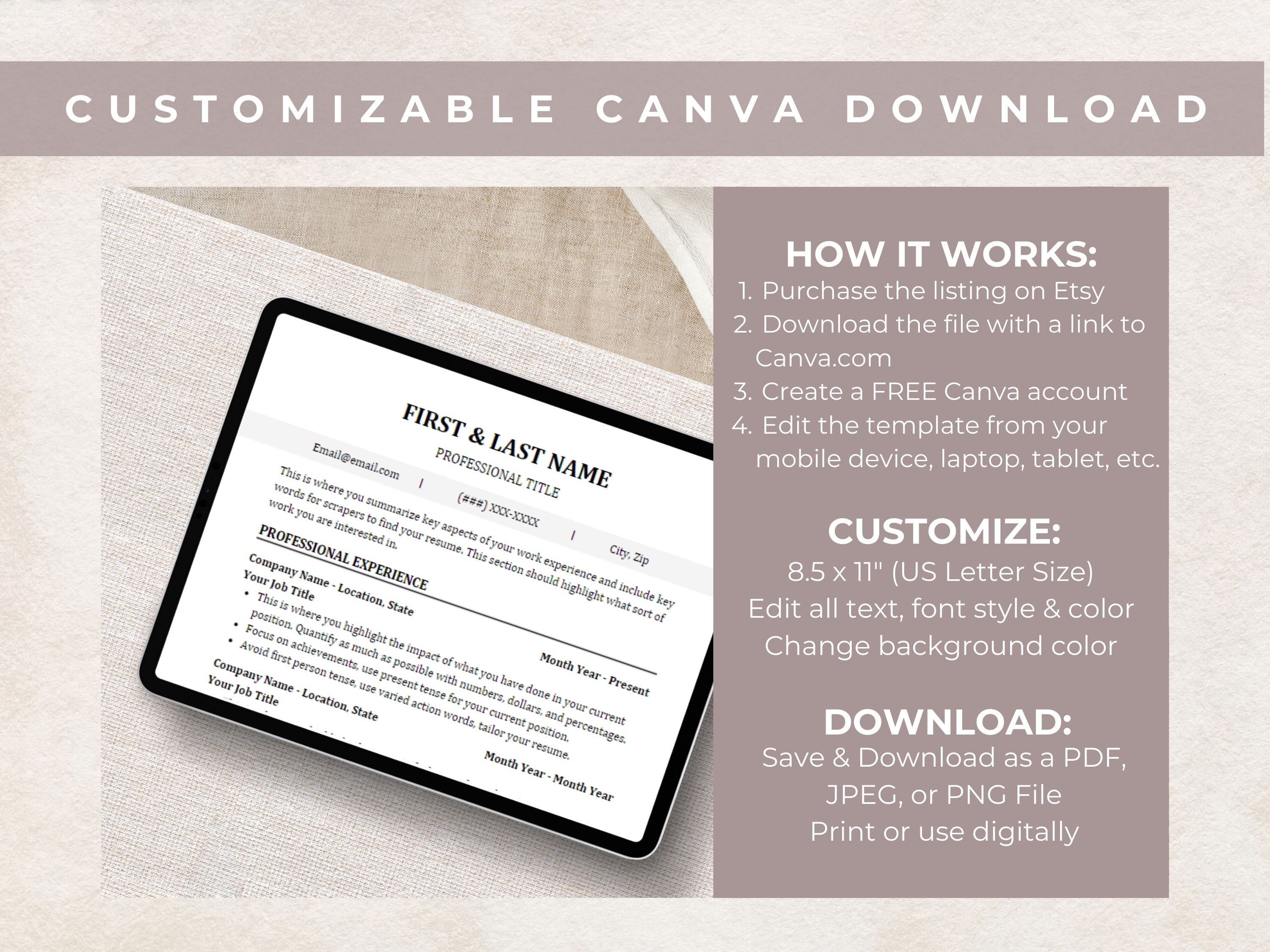 Harvard-style Professional Resume Template ATS Friendly Perfect for IT ...