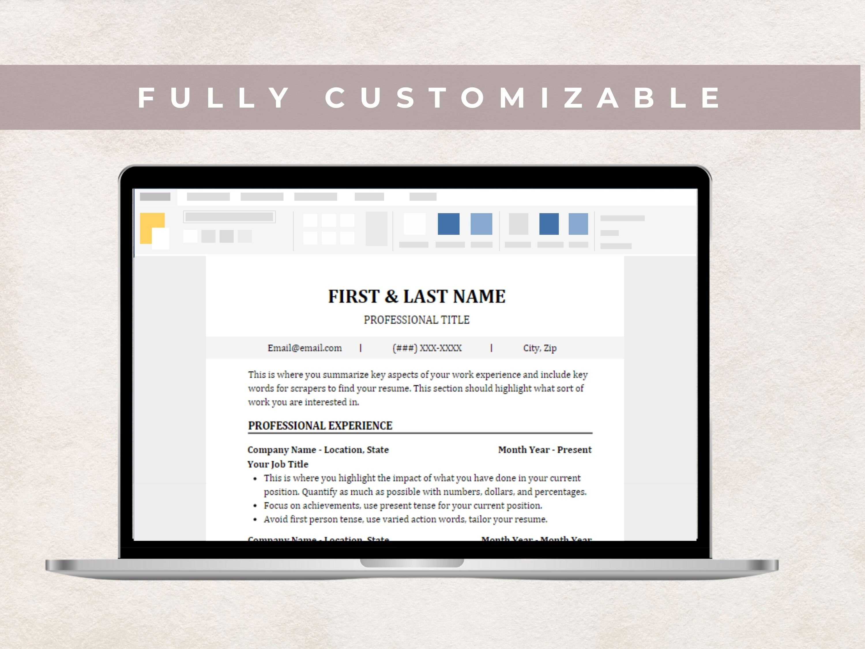 Harvard-style Professional Resume Template ATS Friendly Perfect for IT ...