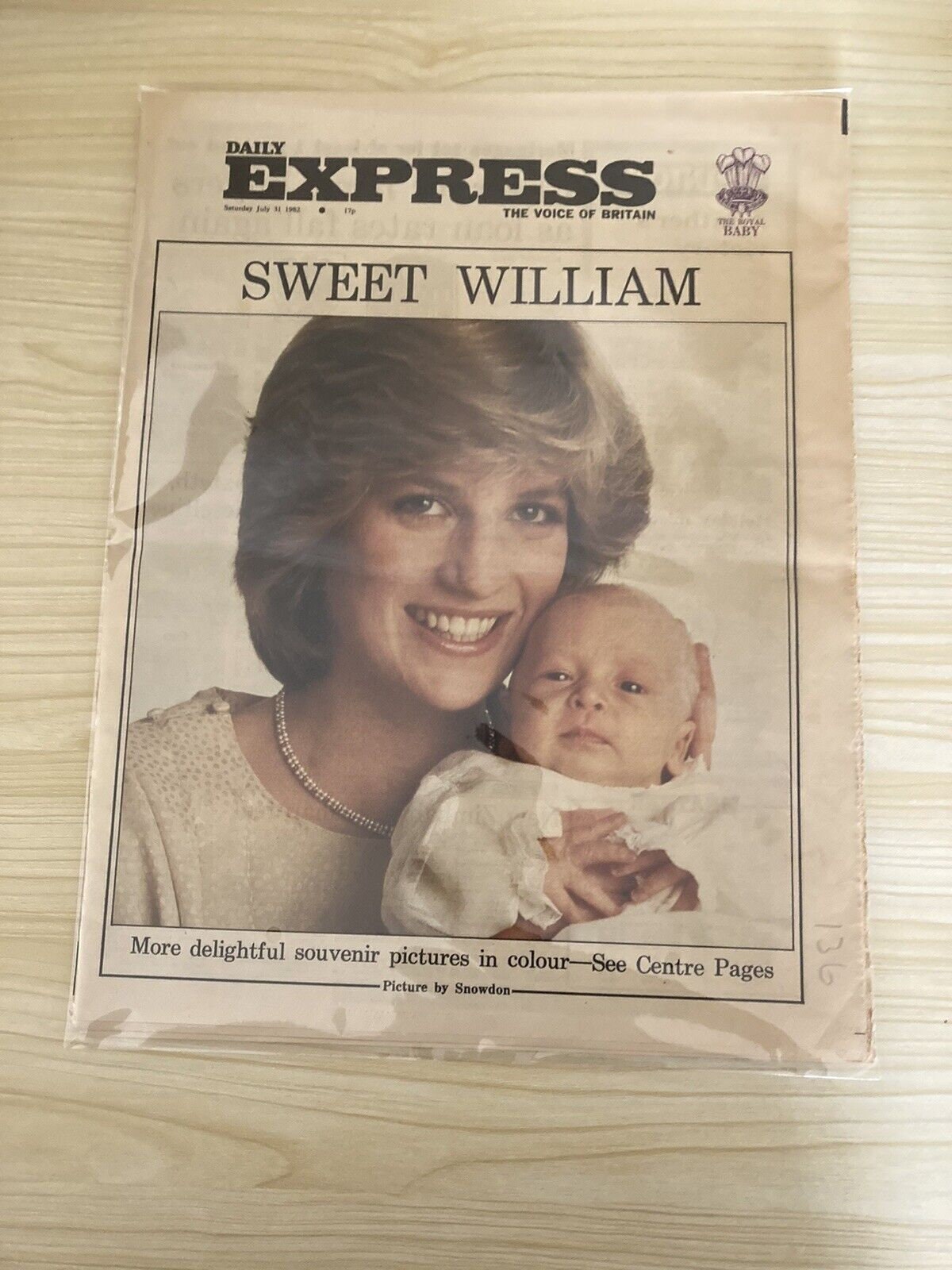 1982 Prince William Birth Newspaper – Princess Diana Daily Express ...