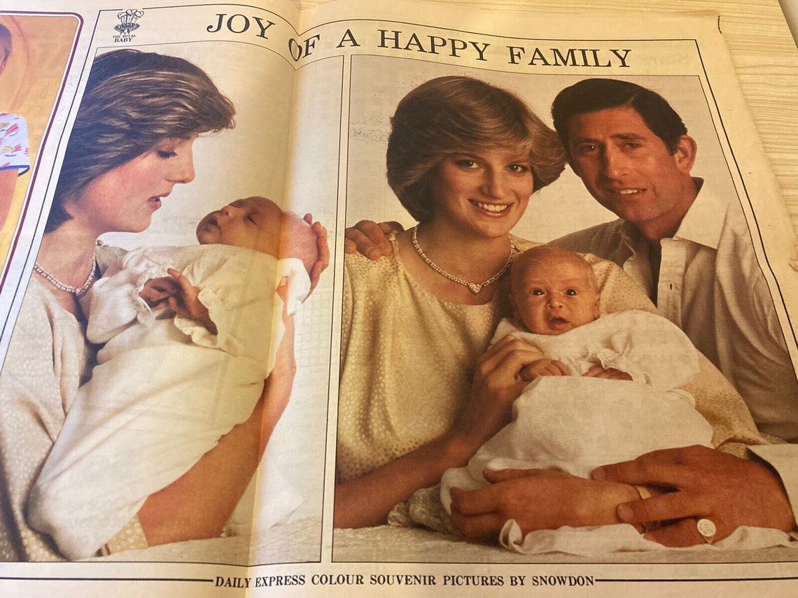 1982 Prince William Birth Newspaper – Princess Diana Daily Express ...