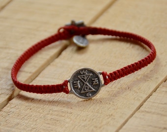Unisex Love Amulet on Red Hand Woven Bracelet | Etsy