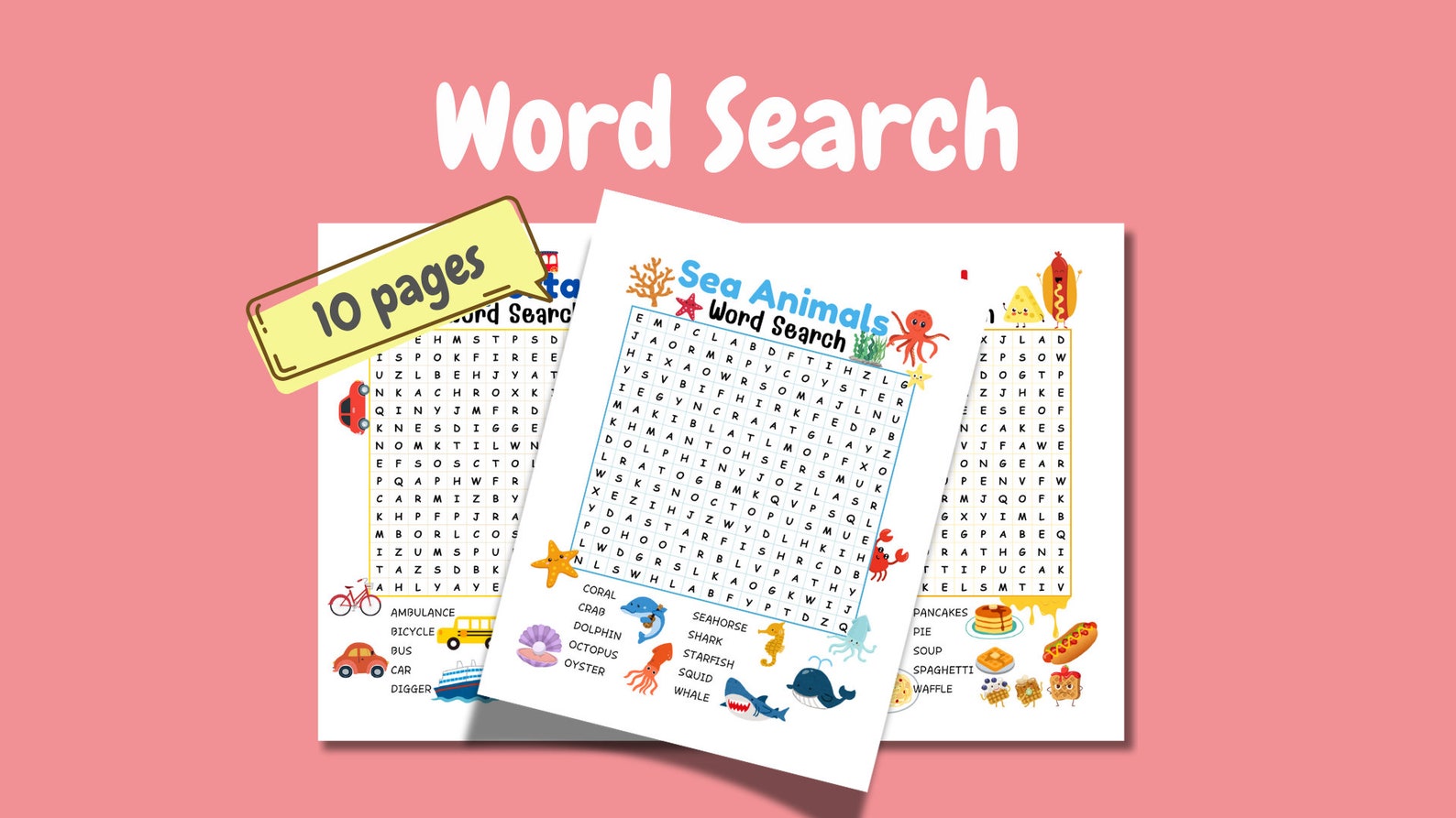 Word Search Printable, Kids Puzzles, Word Search Worksheets, Printable ...
