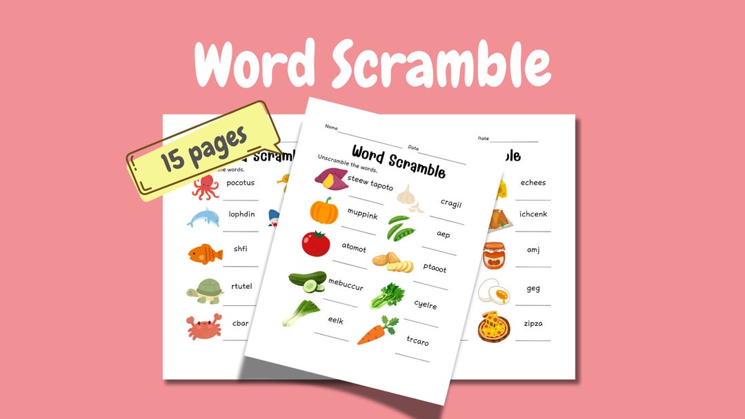 Printable Word Scramble, Word Scramble for Kids, Word Scramble ...