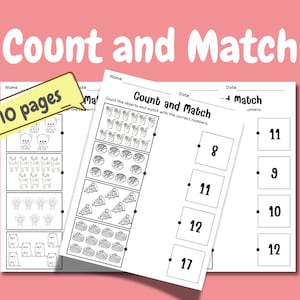 Printable Count and Match Worksheets, Count and Match, Printable ...