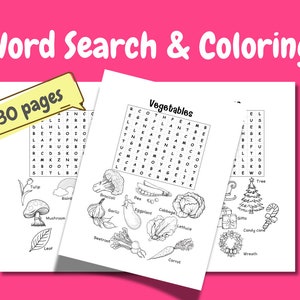 30 Printable Word Search, Kids Puzzles, Kids Coloring Pages, Printable ...