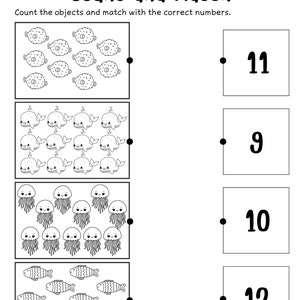 Printable Count and Match Worksheets, Count and Match, Printable ...