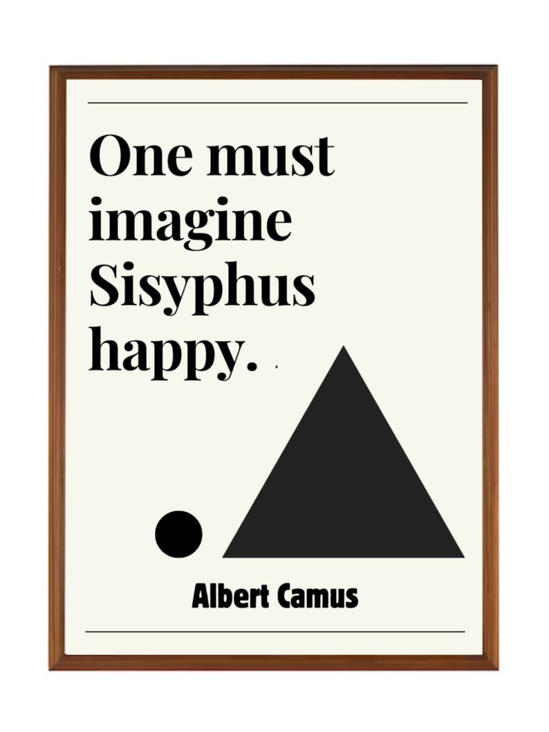 The Myth of Sisyphus, Camus | Minimalist Quote | Literary Gift - Etsy