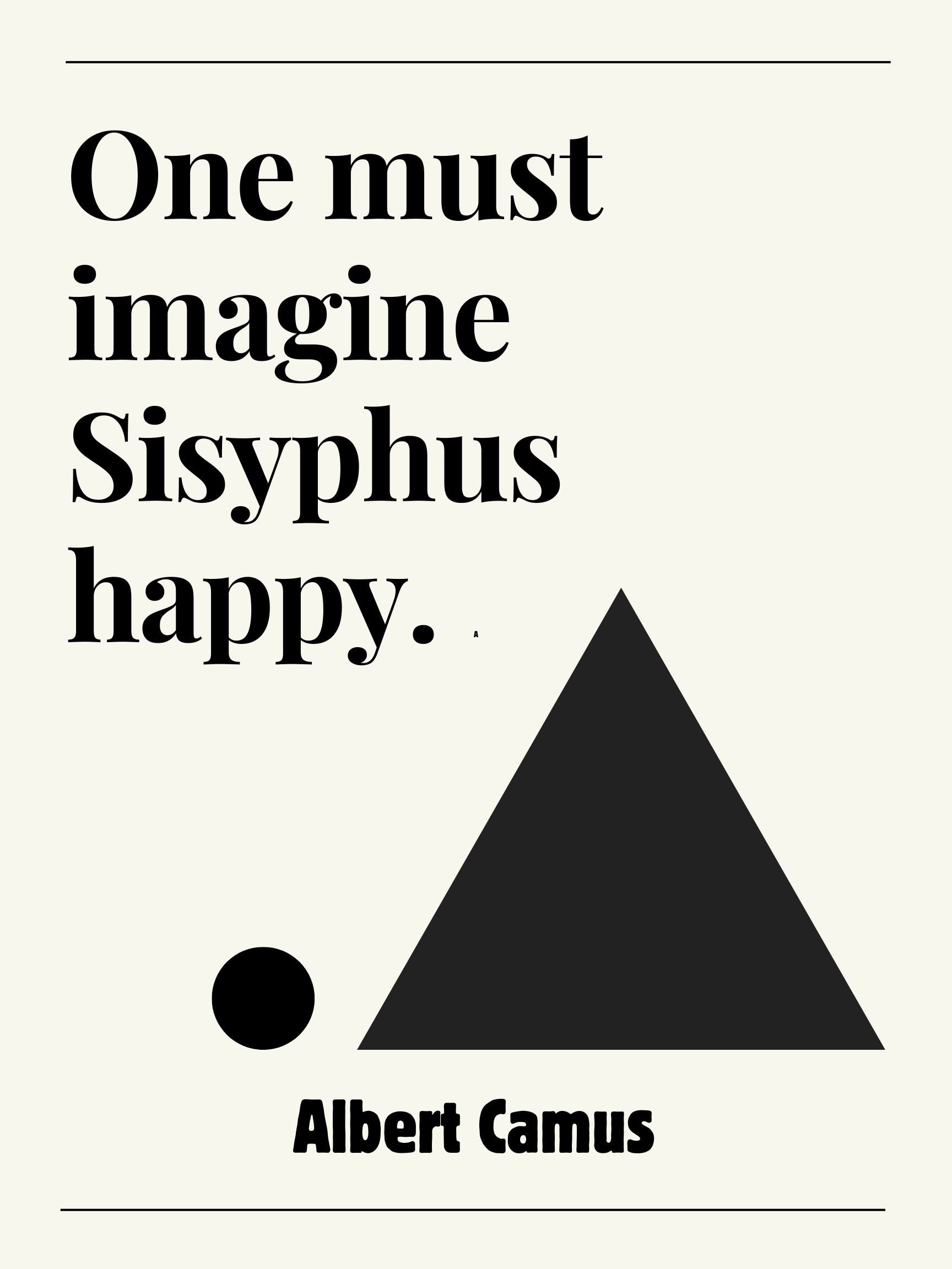 The Myth of Sisyphus, Camus | Minimalist Quote | Literary Gift - Etsy