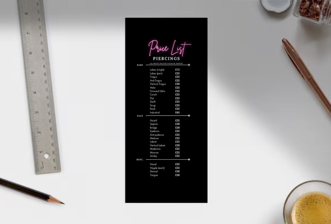 Price List Infographic Canva Template - Etsy