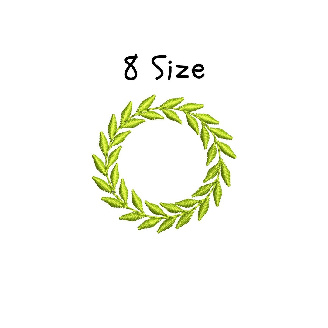 Grass Wreath Embroidery Design: Machine Embroidery File (8 Sizes ...
