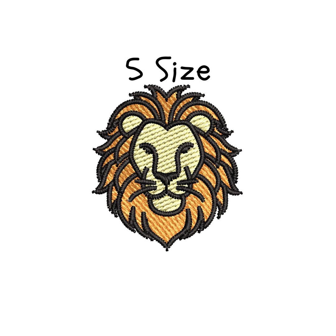 Lion Head Embroidery Design, File, 5 Sizes, Lion Head Machine ...