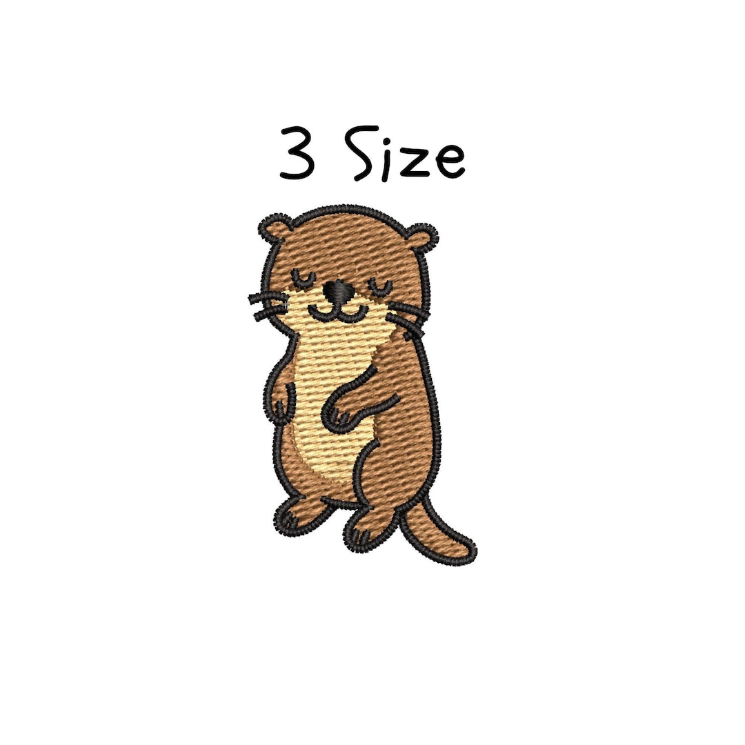 Cute Otter Embroidery Design, File, 3 Sizes, Cute Otter Machine ...
