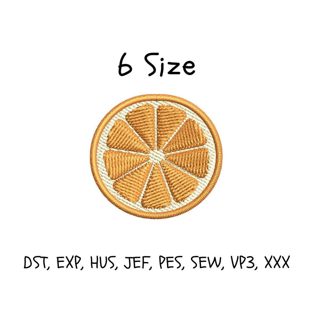 Orange Embroidery Design: 6 Sizes (instant Download File) - Etsy