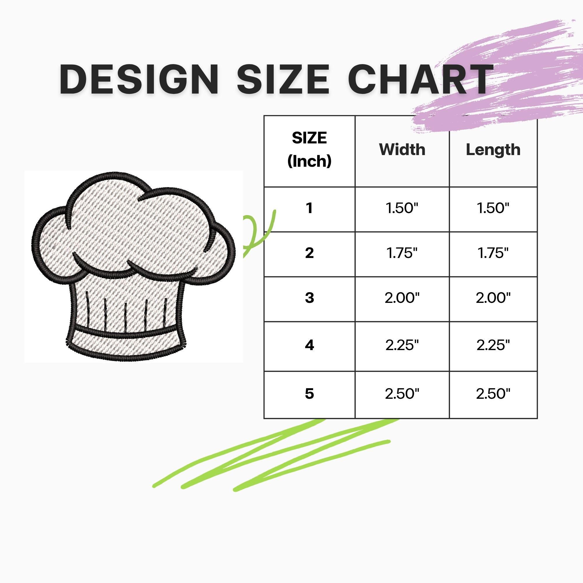 Chef Hat Embroidery Design: 5 Sizes (instant Download) - Etsy