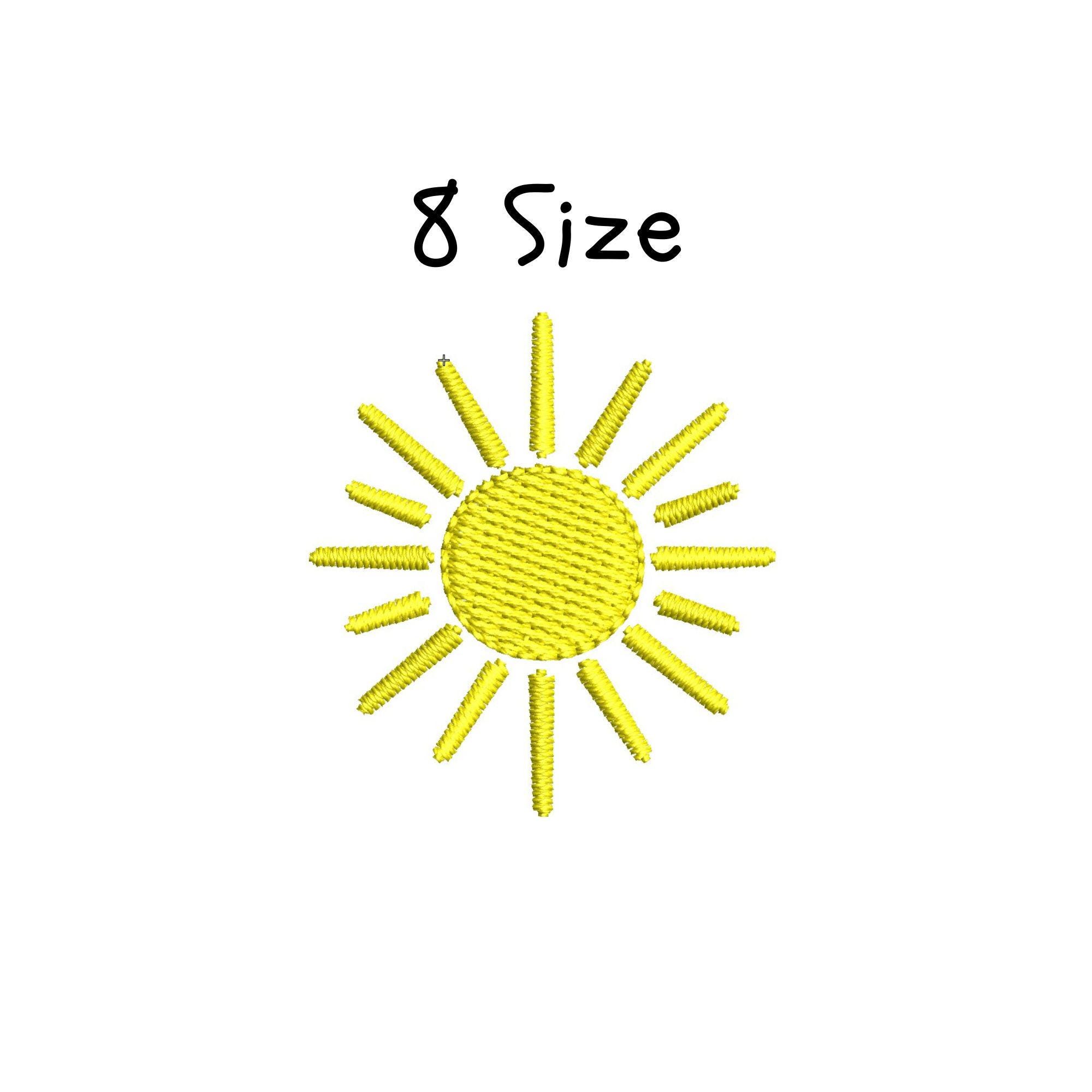 Mini Sun Embroidery Design, File, 8 Sizes, Mini Sun Machine Embroidery ...