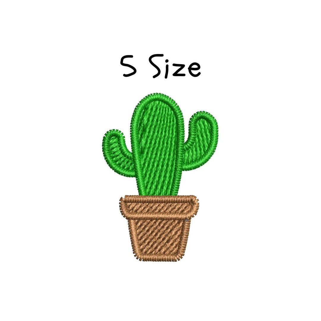 Cactus Embroidery Design, File, 5 Sizes, Cactus Machine Embroidery ...