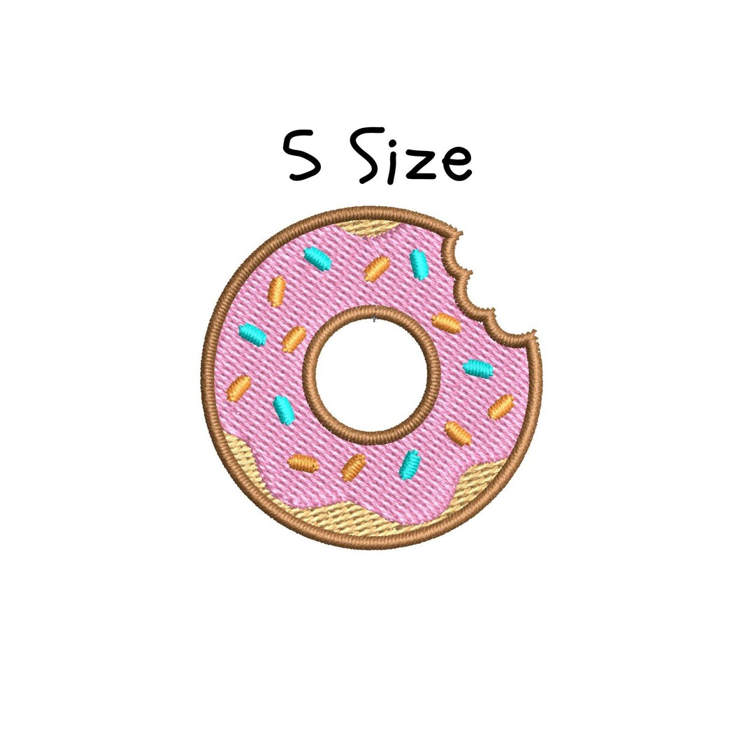 Donut Embroidery Design, File, 5 Sizes, Donut Machine Embroidery ...