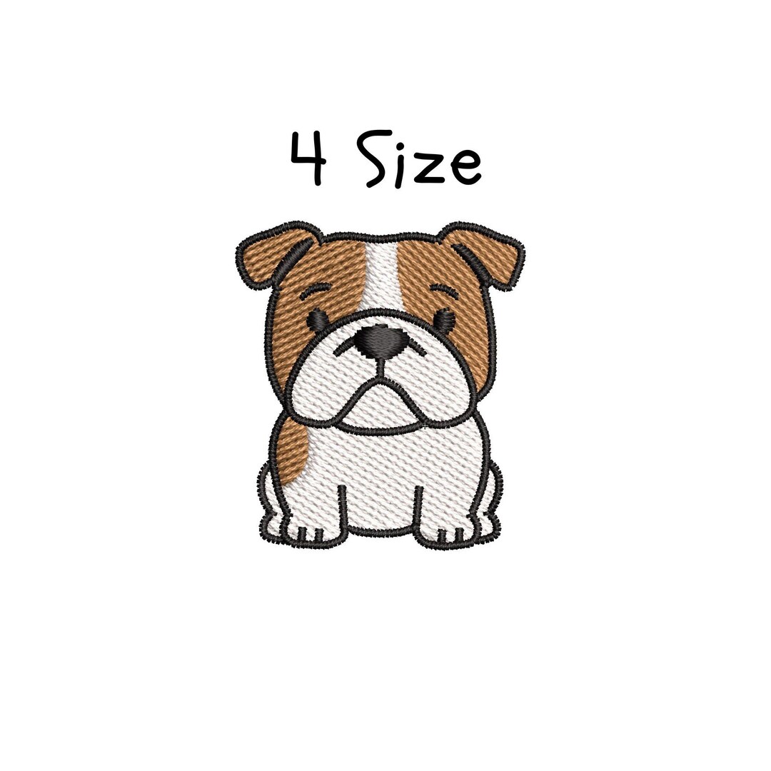English Bulldog Embroidery Design: Machine Embroidery File (instant ...