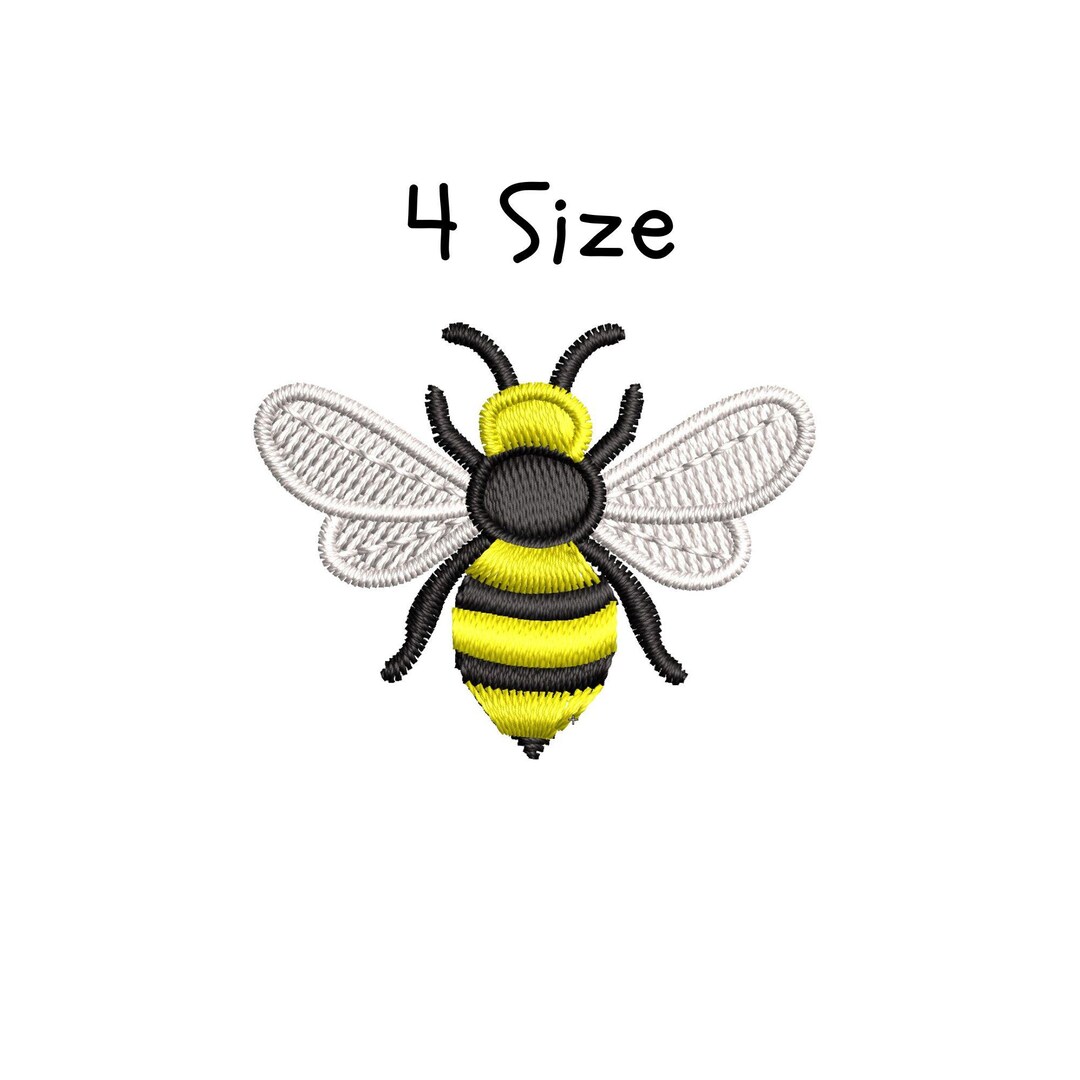 Bee Embroidery Design: 4 Sizes Machine Embroidery File (instant ...