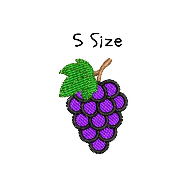 Grape Embroidery Design: 5 Sizes, Machine Embroidery File (instant ...