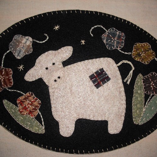 Wool Applique Kit pumpkin Trio Mat Primitive - Etsy