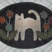 Pre-cut Penny Rug KIT Eli's Rabbit Primitive Candle Mat wool Applique ...