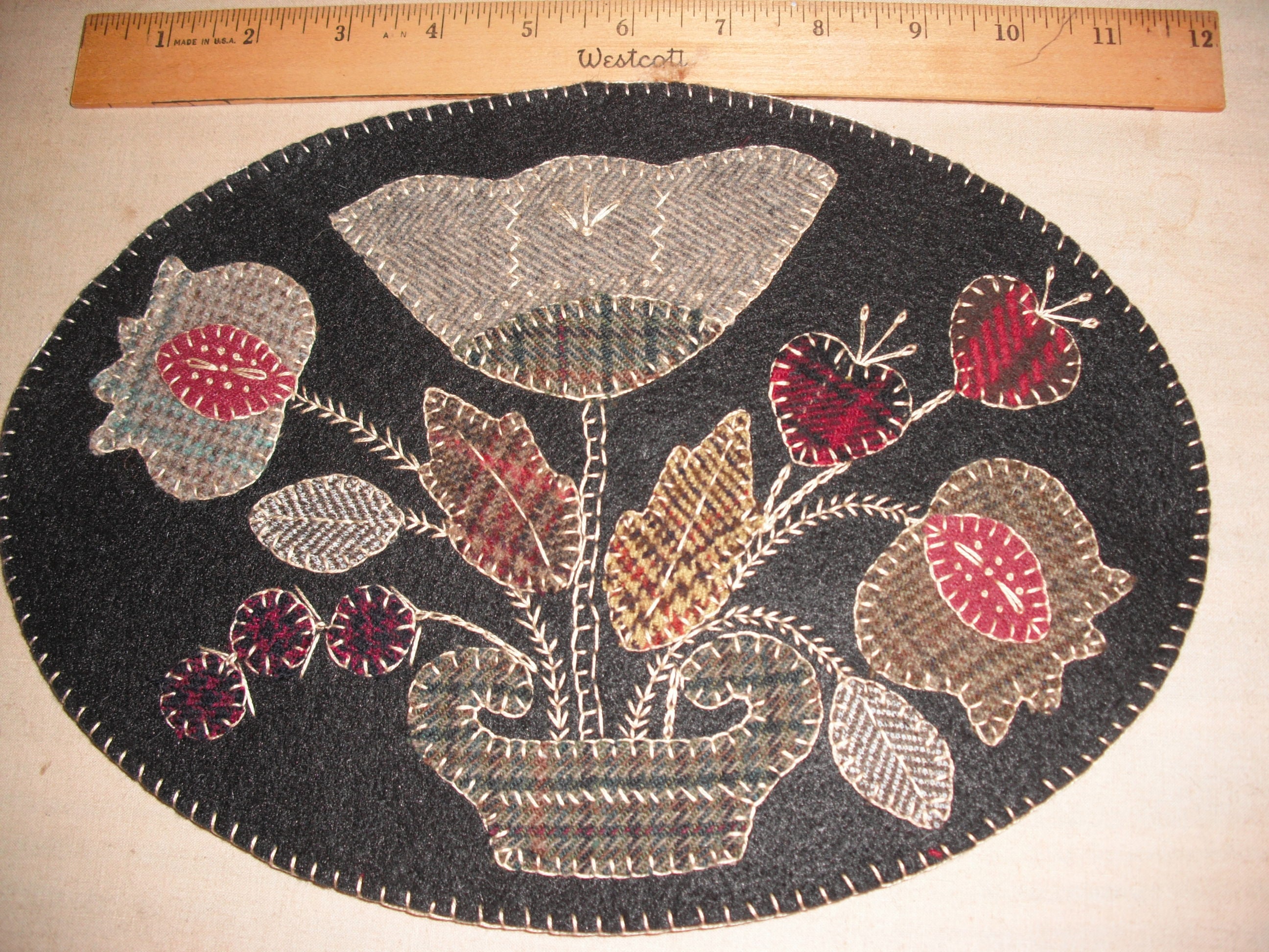 Pre-cut Wool Penny Rug Kit My Dish Garden Wool Embroidery - Etsy