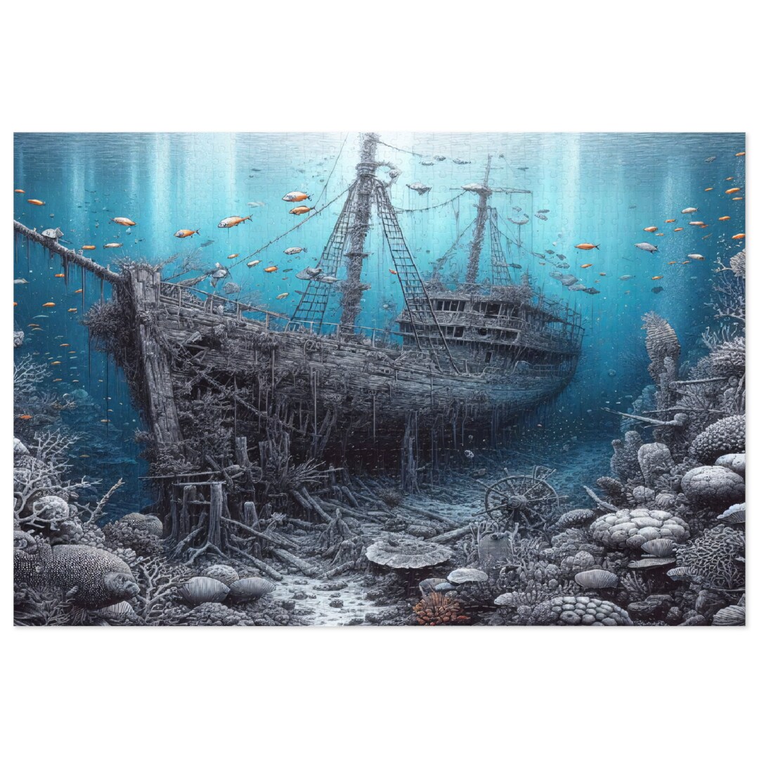 Sunken Ship Jigsaw Puzzle 30, 110, 252, 500, 1000 Piece - Etsy