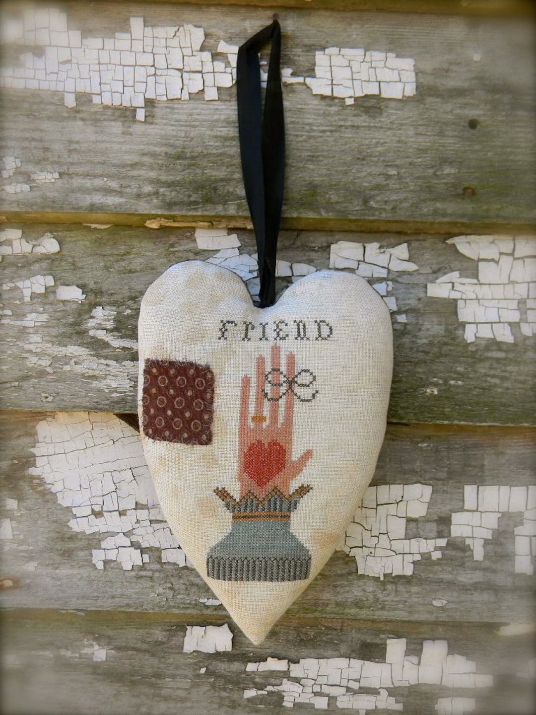 Retired Cross Stitch Club Pattern ~ Heart & Hand Hanging Pinkeep ~ From ...