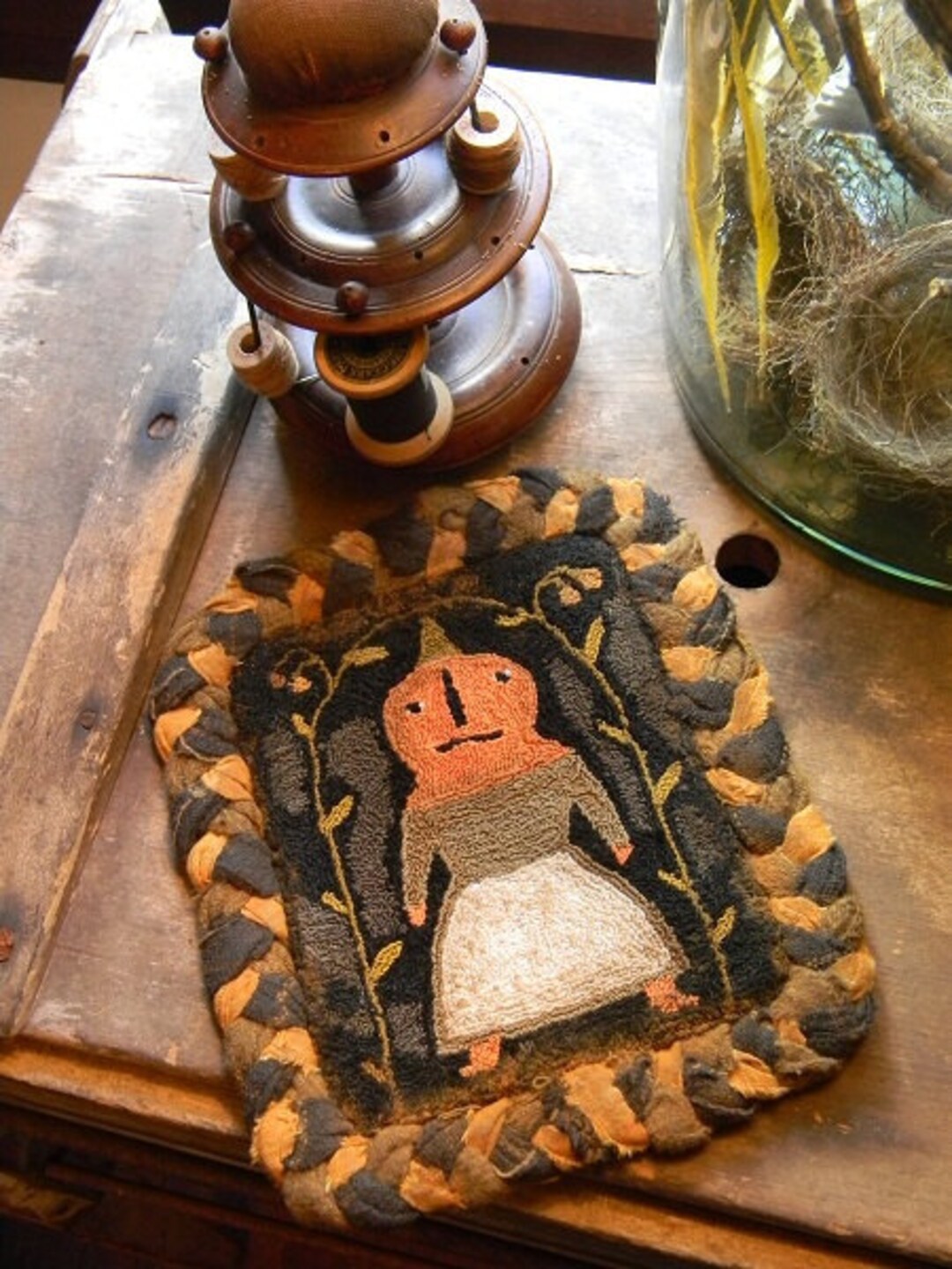 Ye Ladye Pumpkin - Needle Punch Pattern - From Notforgotten Farm - Etsy