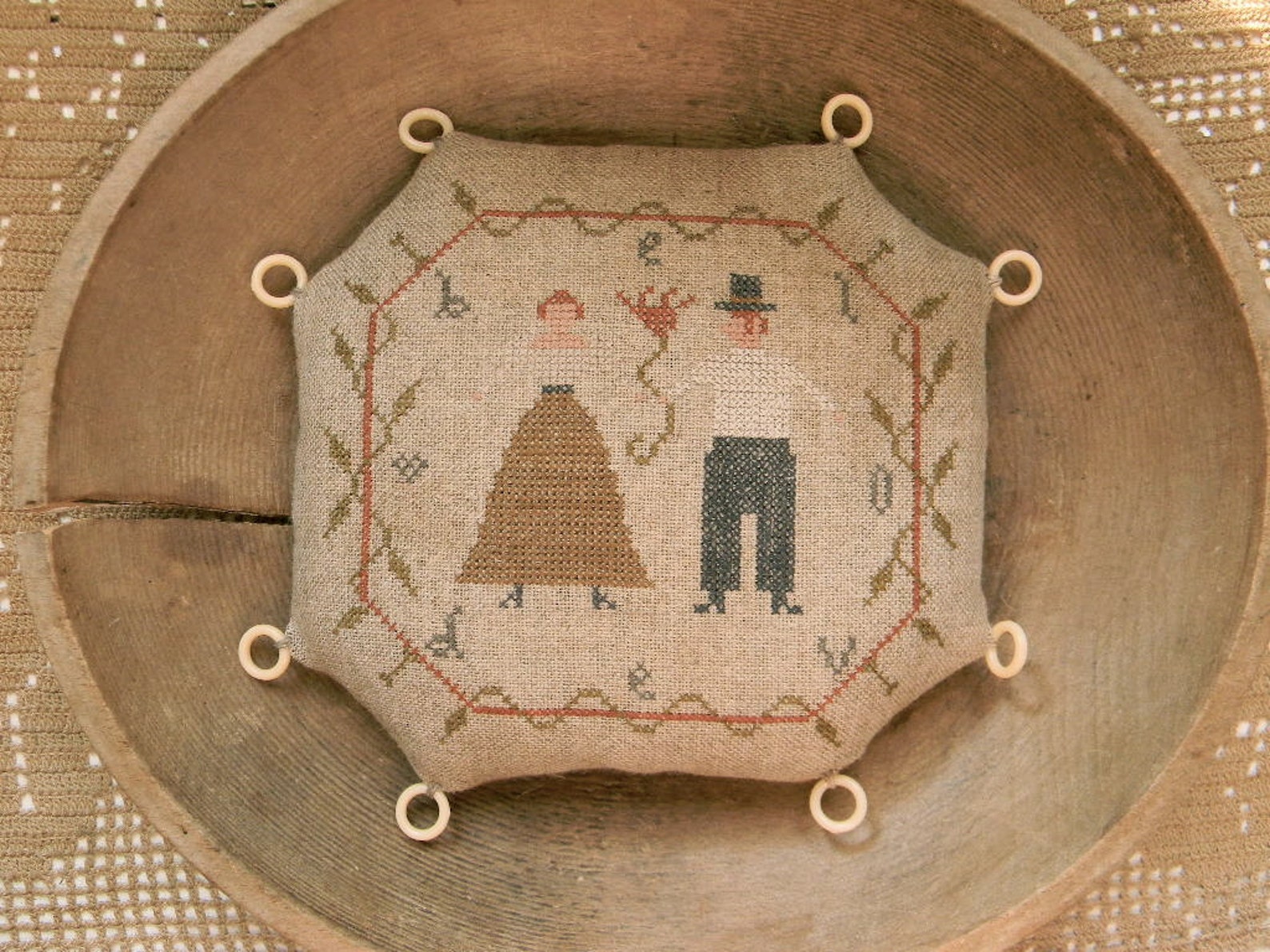 BELOVED Thread & Pin Tuffet Cross Stitch PAPER PATTERN - From ...