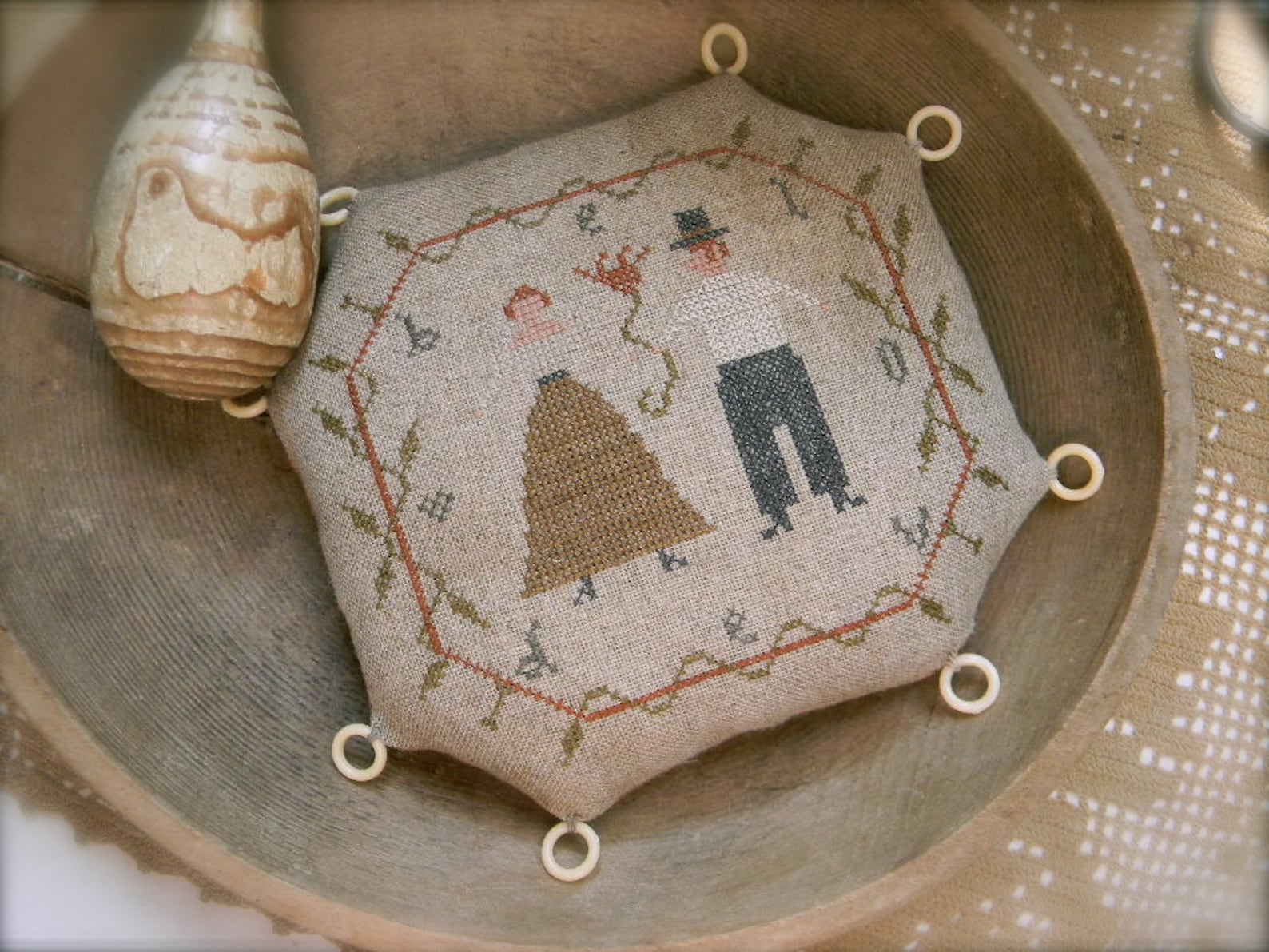 BELOVED Thread & Pin Tuffet Cross Stitch PAPER PATTERN From | Etsy