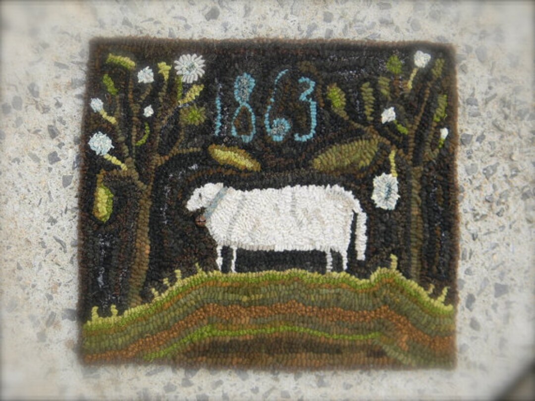 1863 Sheep Rug Hooking Pattern - PDF - From Notforgotten Farm™ - Etsy