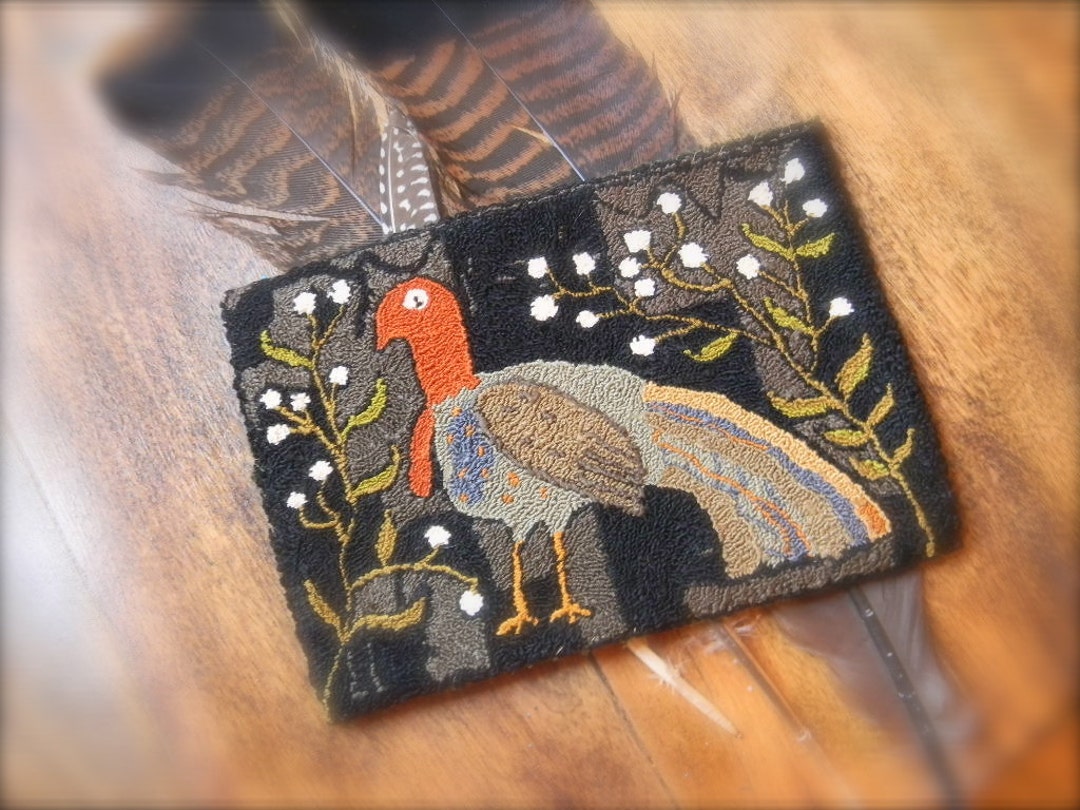Turkey and Tallow Berries - Punch Needle Punch PATTERN- From ...