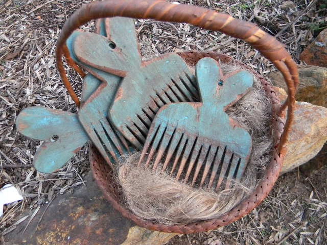 Heart FLAX Comb OLD as Dirt Primitives From Notforgotten - Etsy