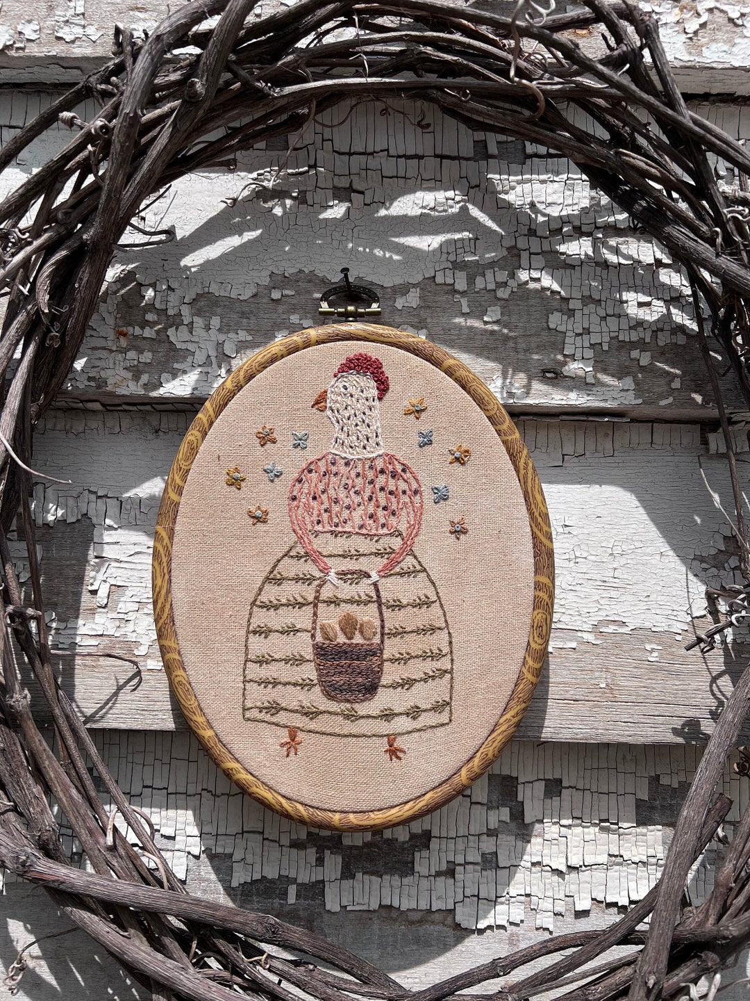 Mother Hen ~ Pdf/download Primitive Embroidery PATTERN ~ From ...